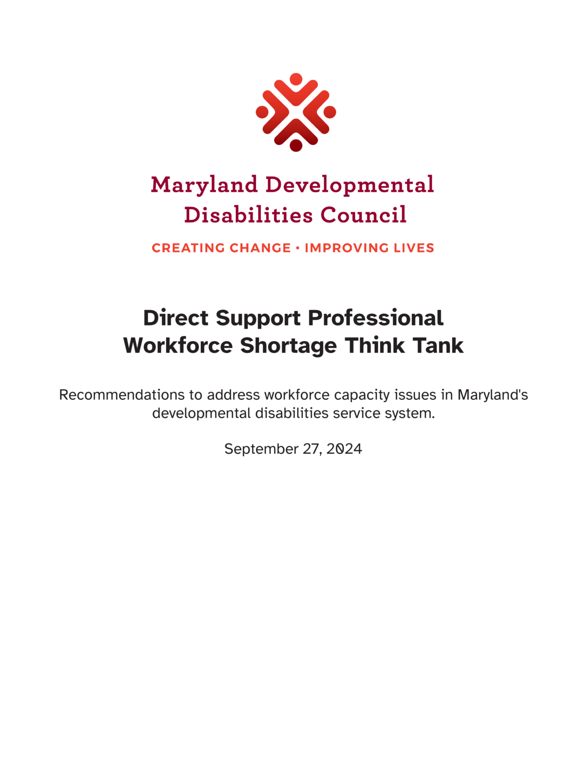 2024 DSP Think Tank Final Recommendations (2) | Maryland Developmental ...